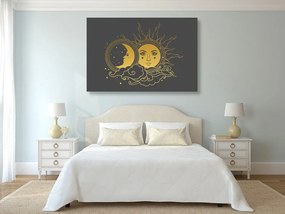Obraz harmonie slunce a měsíce - 120x80 cm