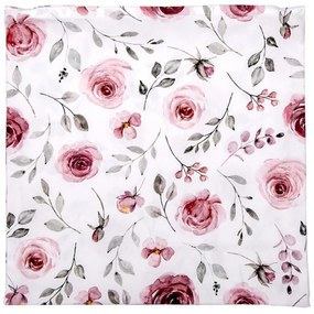 Bavlněný povlak na polštář s růžemi Rustic Rose – 40x40 cm
