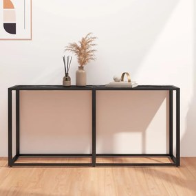 vidaXL Konzolový stolek černý mramor 160 x 35 x 75,5 cm tvrzené sklo