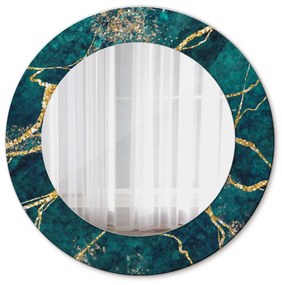 Kulaté dekorativní zrcadlo Green malachite marble fi 50 cm