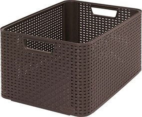Curver Rattan Style Úložný box L, 43,6 × 32,6 × 23 cm, 30 l, hnědá
