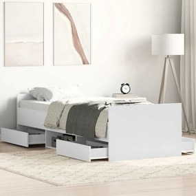 Rám postele s hlavovým a nožním čelem bílý 100 x 200 cm 3203796