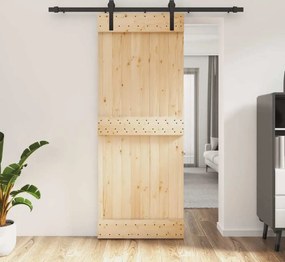 vidaXL Posuvné dveře s kováním 80 x 210 cm masivní borové dřevo [3202972]