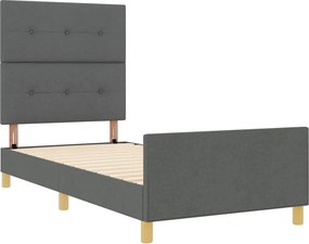 Rám postele s čelo Tmavě šedá 90 x 190 cm textil 3344691