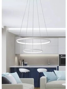 Bílé závěsné LED svítidlo Lune kulaté 50cm 40W  - Candellux