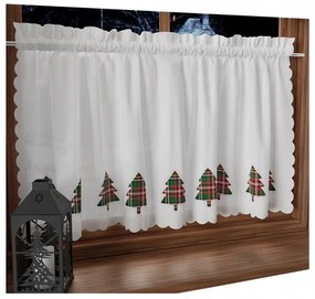 Hotová vánoční záclona stromečky bílá, mikrovlákno, 4 rozměry výška: 60cm, Šířka: 150cm