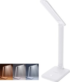 LED stolní lampička 10W, 490lm, změna CCT, stmívání, bílá