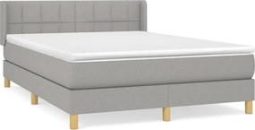 Box spring postel s matrací světle šedá 140 x 190 cm textil 3130265