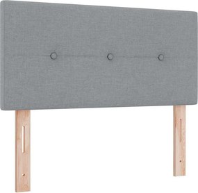 Postel s boxspringem s čelo Světle šedá 90 x 190 cm textil 3339996