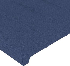 Čelo postele modré 100x5x118/128 cm látkové 3116566
