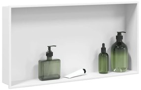 Nika do sprchového koutu matná bílá 62x32x9 cm nerezová ocel