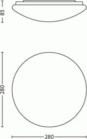 Nástěnné a stropní LED svítidlo Philips Suede 31801/31/16 průměr 28cm 4000K neutrální bílá