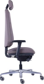 MERCURY STAR Ergonomická kancelářská židle DIVERSE – pro dlouhé sezení 8–12 h, látka, tmavě hnědá