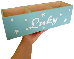 Dřevěný organizér na tužky mintový