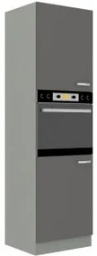 FALCO Kuchyňská skříň Garid na mikrovlnou troubu 60 DP 210 2F šedý lesk/šedá 9607