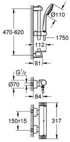 Grohe Grohtherm 2000 - Termostatická sprchová baterie, chrom 34195001