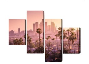 Vícedílný obraz Centrum Los Angeles Při Západu Slunce Nedostatek Nedostatek Plátno Canvas 80x50