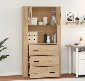 vidaXL Skříň highboard dub sonoma kompozitní dřevo [3185386]