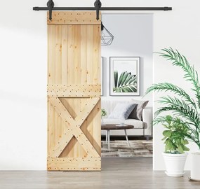vidaXL Posuvné dveře s kováním 70 x 210 cm masivní borové dřevo [3203207]
