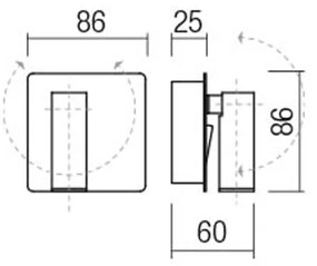 Redo 01-2339 nástěnné LED svítidlo Tomix nikl, 3,2W, 3200K, 8,6cm