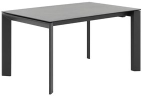 OnaDnes -20% Světle šedý keramický rozkládací jídelní stůl Somcasa Tamara 160/240 x 90 cm s černou podnoží
