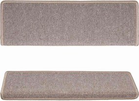 Schodové rohože 15 ks 65 x 21 x 4 cm světle hnědé s obdélníkovým okrajem 134569