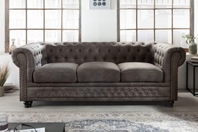 Designová trojsedačka Chesterfield II 205 cm antik šedá