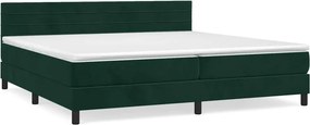 Box spring postel s matrací tmavě zelená 200x200 cm samet 3141386