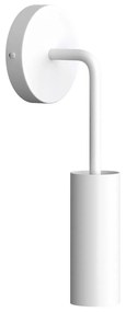 creative cables Fermaluce monochrome kovové nástěnné svítidlo s ohnutou prodlužovací trubičkou a stínidlem Tub-E14 Barva: Bílá