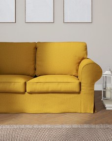 Potah na pohovku IKEA  Ektorp 2-místná, nerozkládací barva žlutá látka pletený vzor
