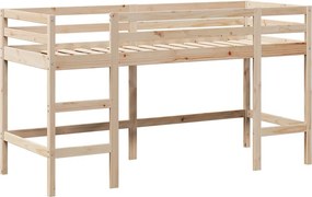 Patrová postel s žebříkem a střechou 80 x 200 cm borovice 3282112