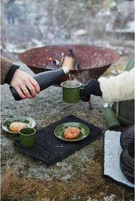 Tmavě zelený dezertní talíř ze smaltu ø 20 cm Doris – Sagaform