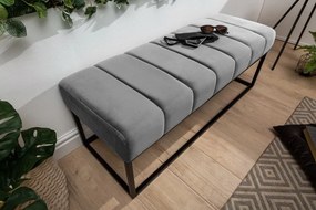 Designová lavice Halle 110 cm samet - stříbrošedá