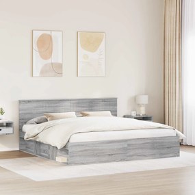 Rám postele Šedá Sonoma 200 x 200 cm Masivní borové dřevo 3410560