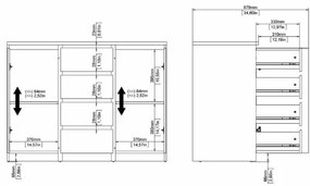 Komoda Simplicitous VI bílý lesk