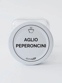 Samolepka na kořenky AGLIO PEPERONCINI průhledná 5 cm tučné písmo