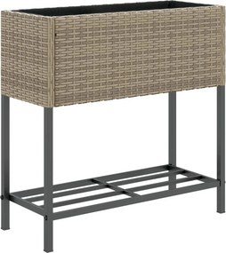 Zahradní truhlíky s policí 2 ks šedé 70 x 28 x 70 cm 3210512