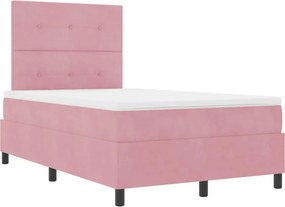 Postel s boxspringem s čelo Růžová 120 x 200 cm samet 3339829