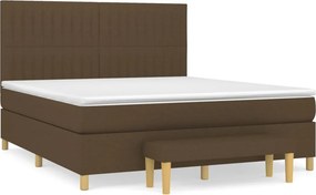 Box spring postel s matrací tmavě hnědá 160x200 cm textil 3137328