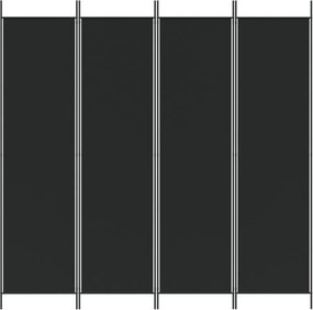 vidaXL 4dílný paraván 200x200 cm textil [350182] Barva: Bílá