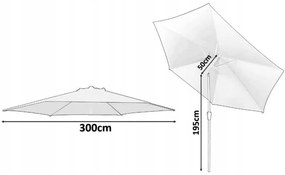 Zahradní slunečník s ochranným obalem VELLO 300 cm béžový