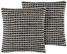 Sada 2 bavlněných polštářů 45 x 45 cm černobílá YONCALI Beliani