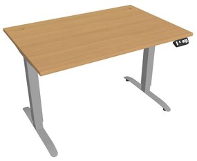 Elektr. nastavitelný stůl 120x80 s pamětí - HOBIS MOTION  MS 2M 1200 Dekor stolové desky: buk, Barva kovové podnože: stříbrná