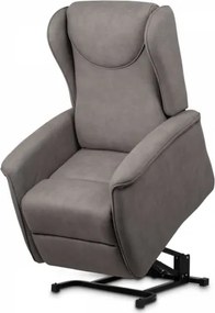 TV křeslo ušák elektrické polohování s podnožkou béžovostříbrné TVVY-1192 SIL