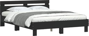 Rám postele s čelem černý 140 x 200 cm kompozitní dřevo 3207421