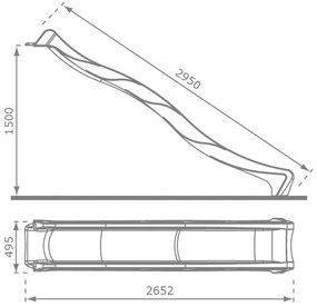 4iQ Group Dětská skluzavka 150 cm, délka 300 cm ČERVENÁ