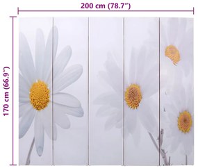 vidaXL Marketos Skládací paraván 200 x 170 cm květina