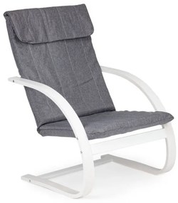 ModernHome Relaxační křeslo šedá/bílá, TXWQM-31 WHITE/GRAY