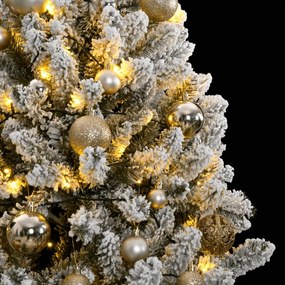 Umělý sklápěcí vánoční stromek s 300 LED a koulemi 180 cm