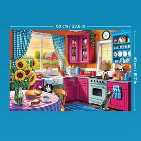 TREFL Puzzle EasyPiece: Ráno v kuchyni / 300 dílků / 60 x 40 cm / věk